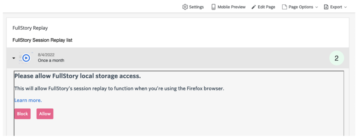 Qualtrics – FullStory Support