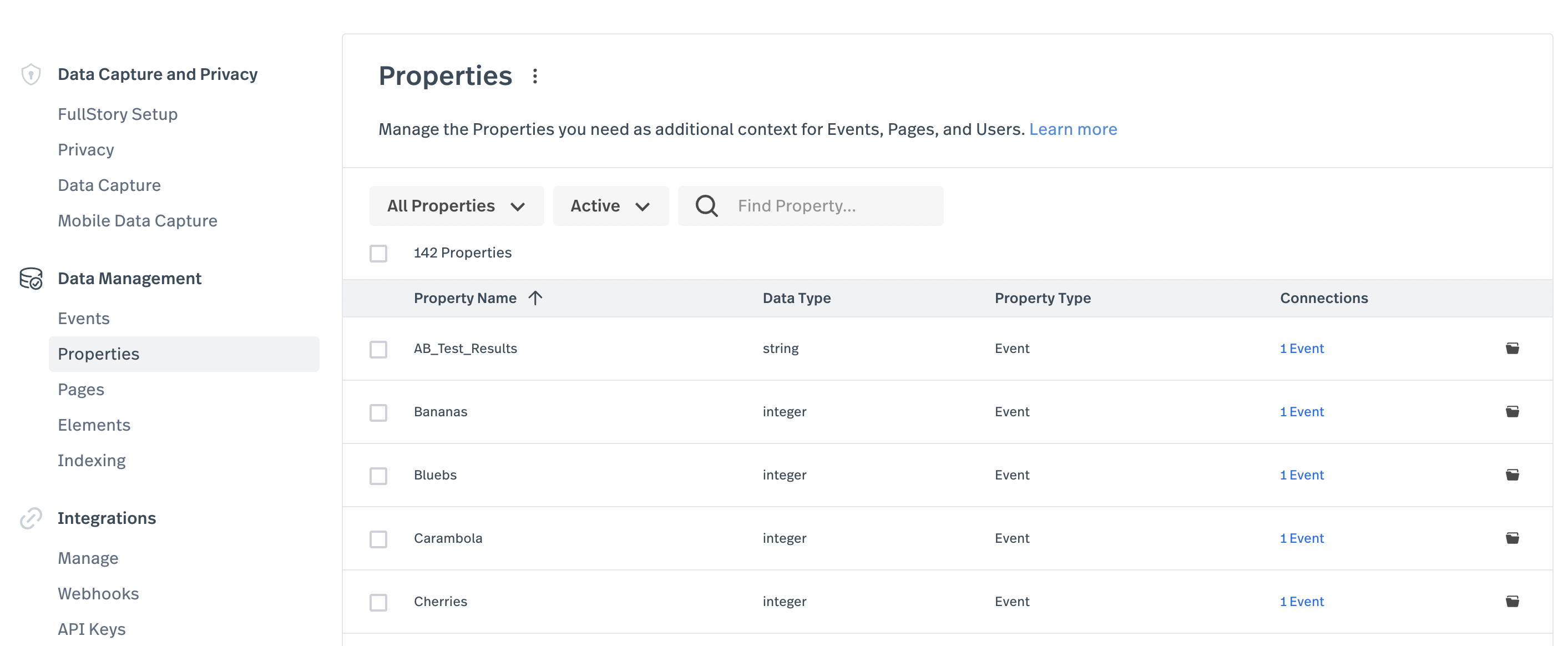 Setting custom API properties – Fullstory Help Center